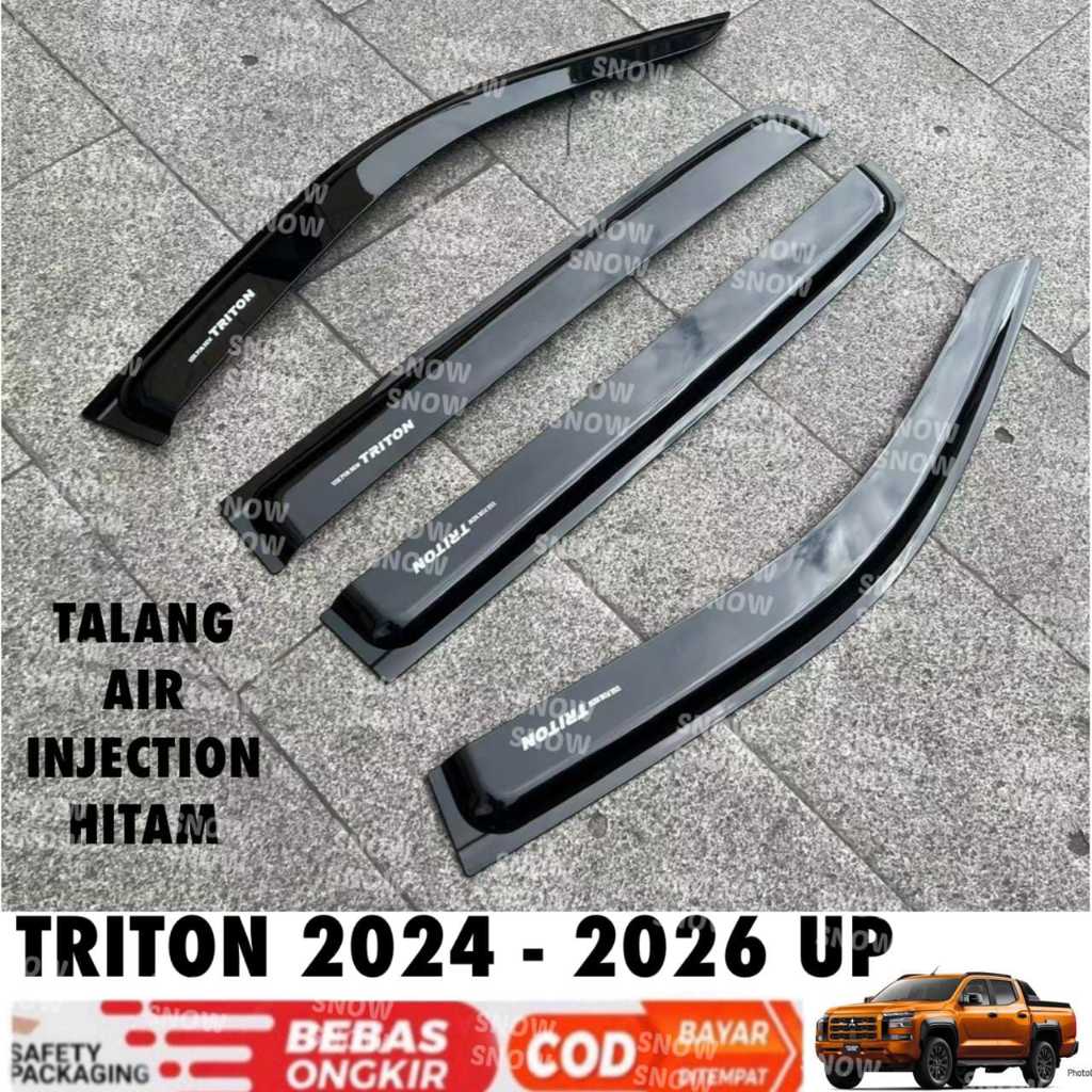 Jual Talang Air New Triton 2024 2025 2026 Up Side Visor Injection Hitam Premium | Shopee Indonesia