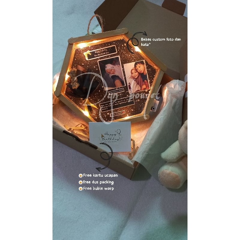 Jual Bisa custom foto dan kata kata /Frame box stik led /Hampers bisa ...