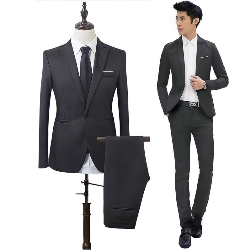 Jual SETELAN JAS PRIA SEMI WOOL 2IN1 jas pengantin pria / jas pria ...