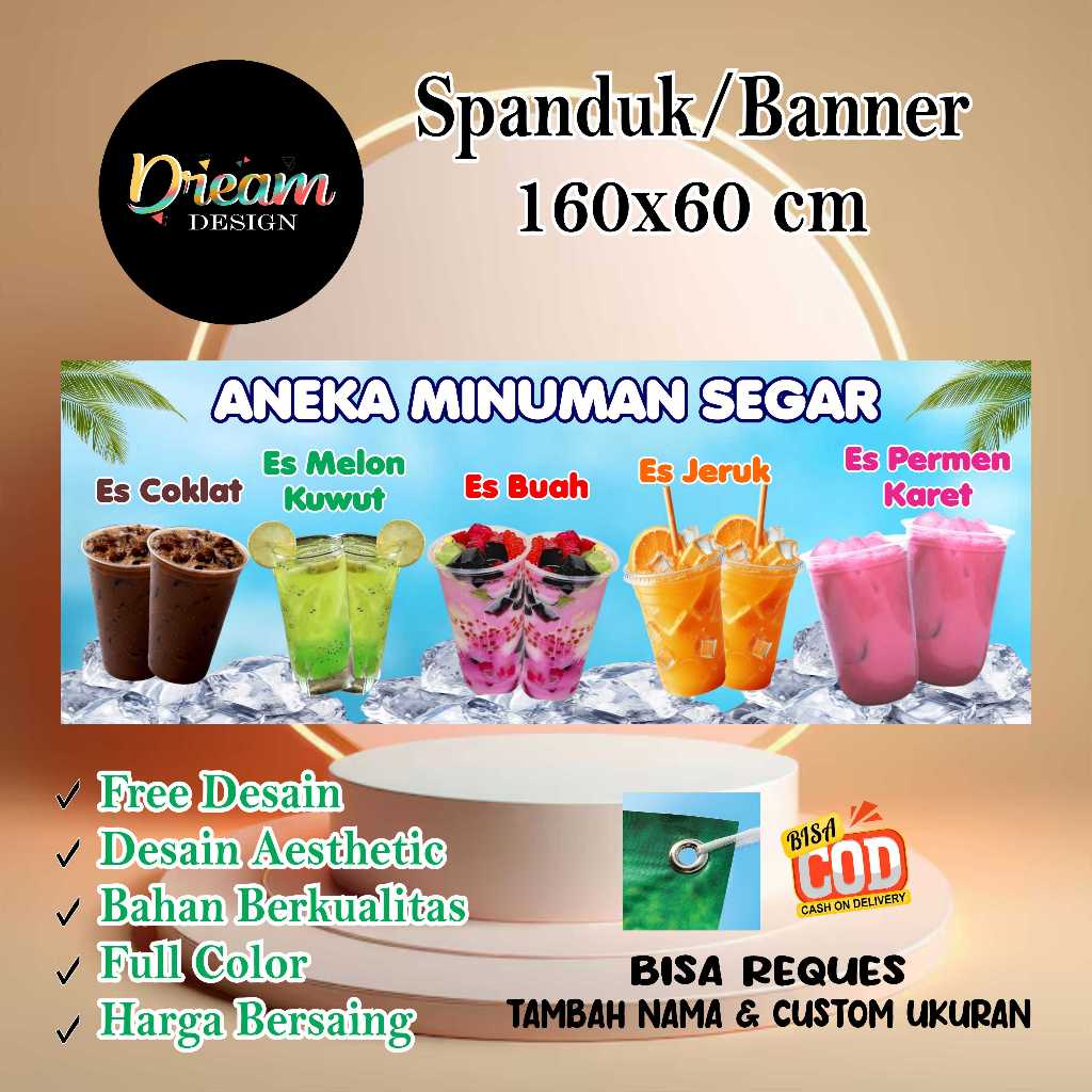 Jual Spanduk 160X60 CM aneka minuman segar Custom Desain | Shopee Indonesia