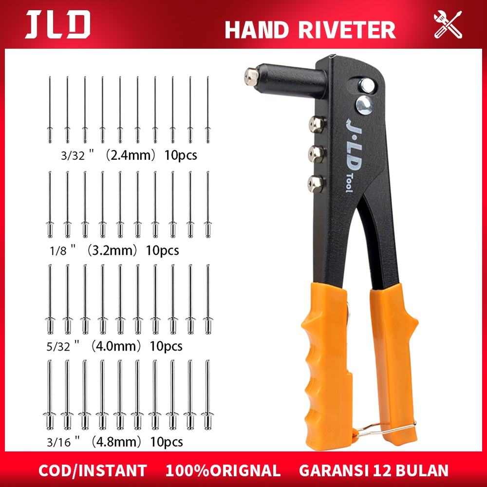 Jual JLD Tang rivet aluminium 9,5 inci rivet manual rivet 40 mata heavy ...
