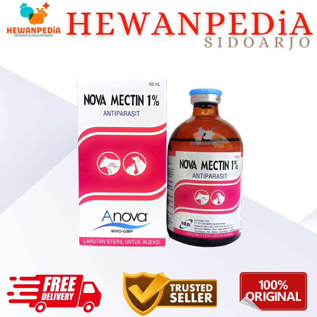 Jual NOVA MECTIN 1% 100 ml Hewanpedia - Novamectin ivermectin obat anti ...