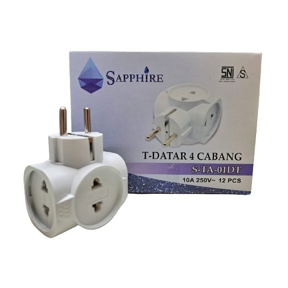 Jual Sapphire Steker T Multi 4 Cabang Datar 4 Lubang Colokan DV-STA-01 ...
