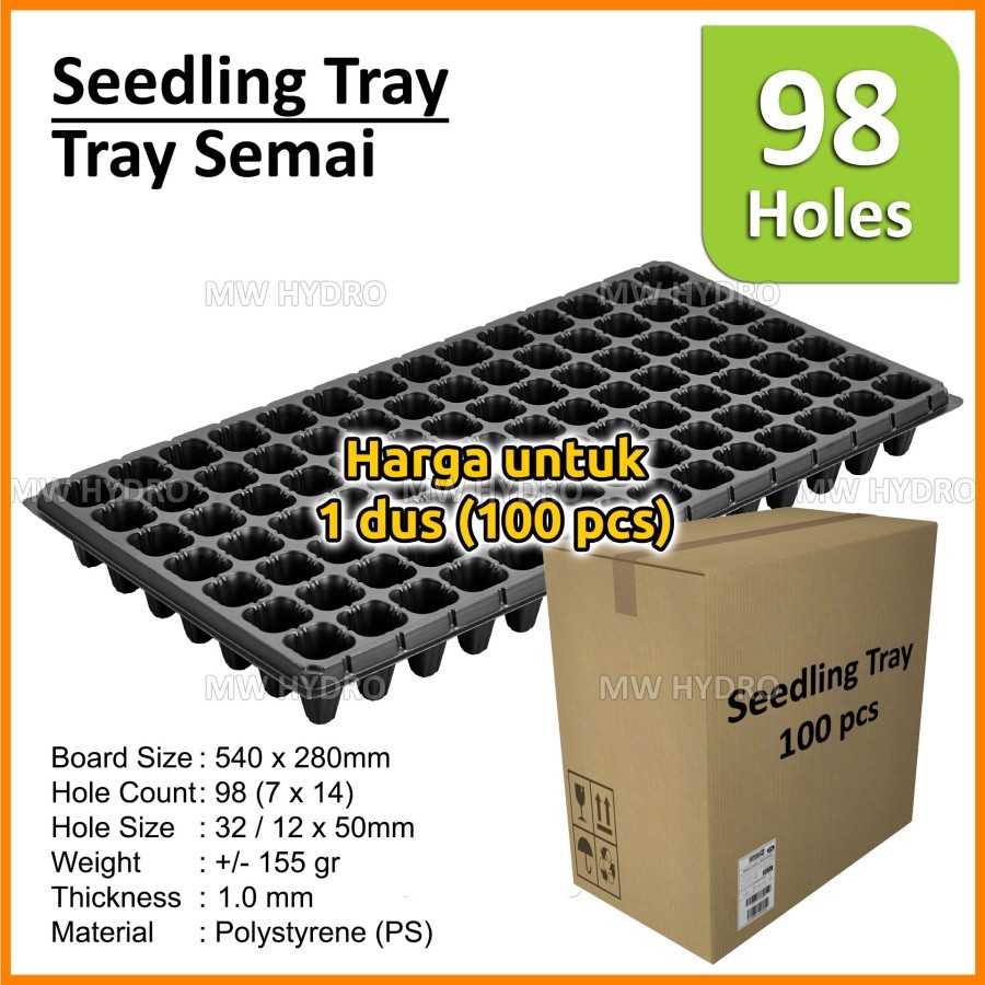 Jual 1 Dus (100 Pcs) Tray Semai / Seedling Tray - 98 lubang - 1.0 mm ...