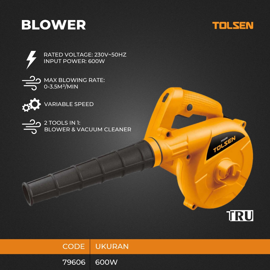 Jual Mesin Blower Tangan Pengering Peniup Debu BLOWER TOLSEN 79606 ...