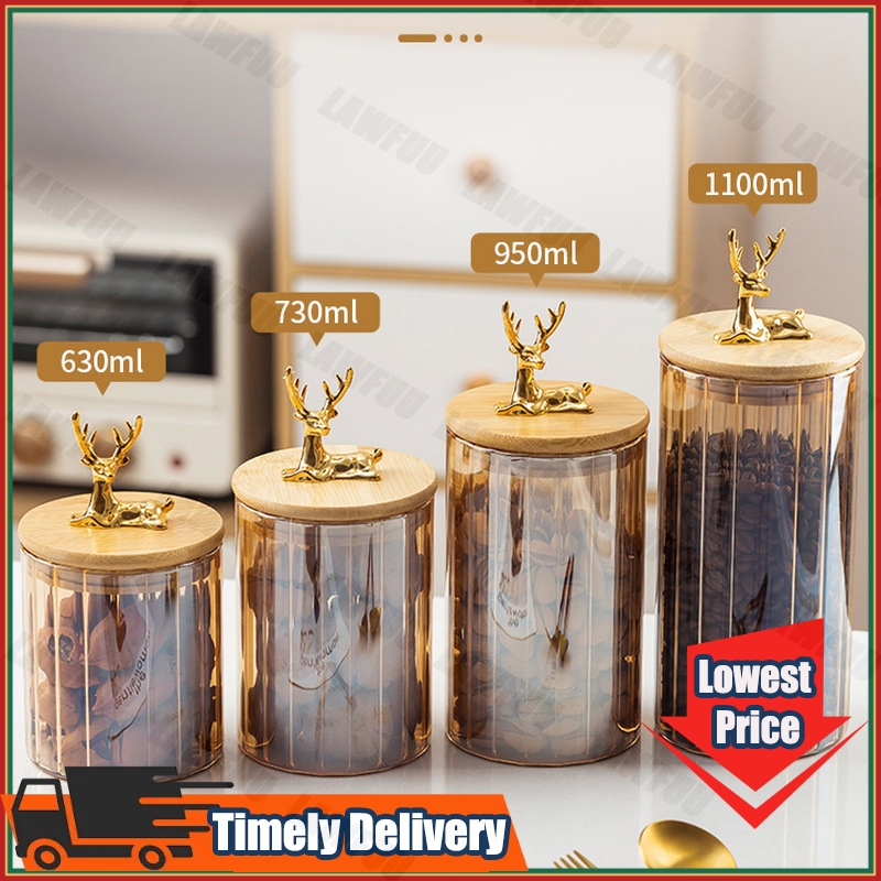 Jual Gold Rusa Toples Makanan Serbaguna Jar Toples kaca rusa mewah ...