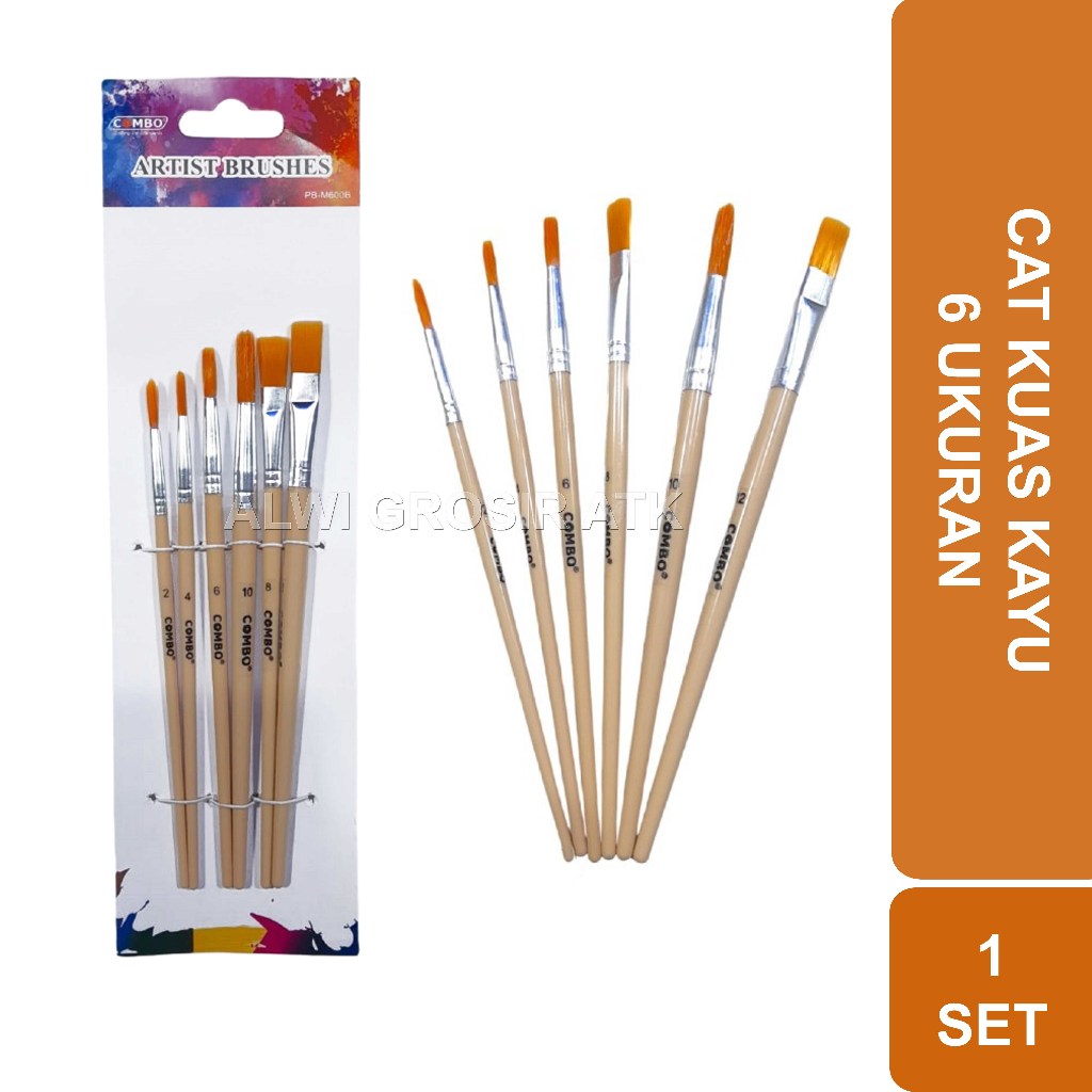Jual Kuas Lukis Kayu Montana Combo 6 Ukuran | 1 Set | Shopee Indonesia