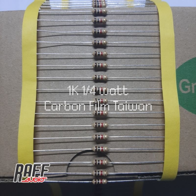 Jual 10 pcs - Resistor 1K Ohm 1 Kilo Ohm 1/4 watt - Taiwan 5% Carbon ...