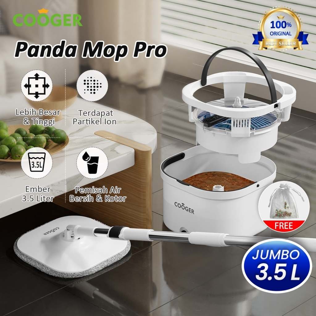 Jual COOGER Alat Pel Lantai Ember Panda Pro Single Bucket Spin Mop Pro ...