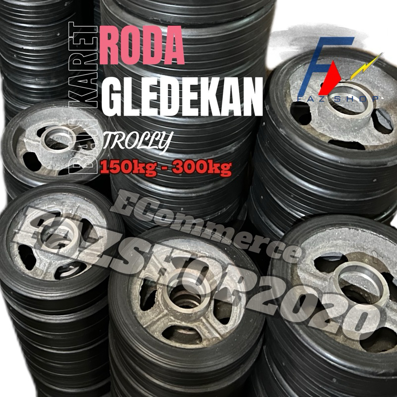 Jual roda gledekan trolly karet ban mati 150kg 300kg | Shopee Indonesia