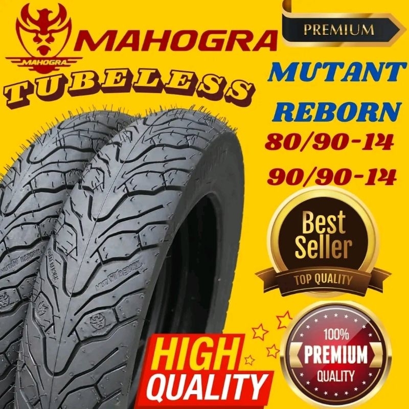 Jual BAN MOTOR MERK MAHOGRA TUBELESS 80/90-14 (MUTANT REBORN) | Shopee ...