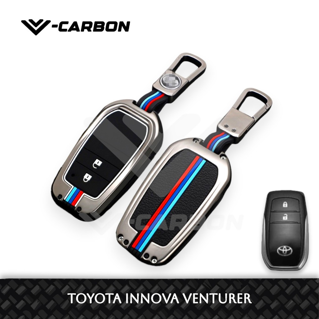 Jual V-Carbon Metal Key Cover Smartkey Casing Cover Kunci Logam Toyota ...