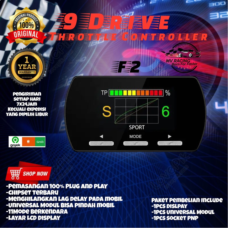 Jual 9 Drive Throttle Controller F2 Universal Modul Toyota 9Drive F2 ...