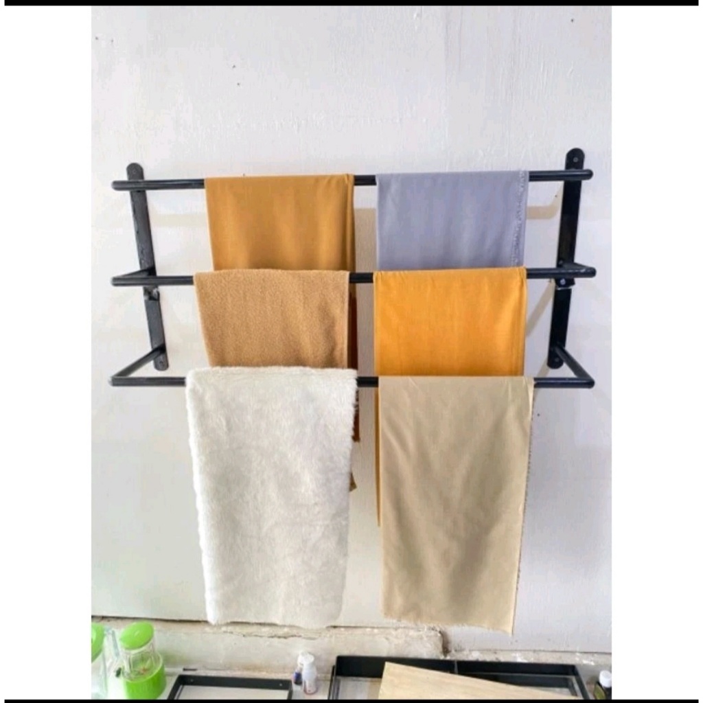 Jual Gantungan handuk kamar mandi bahan besi kokoh / Jemuran handuk 1 ...