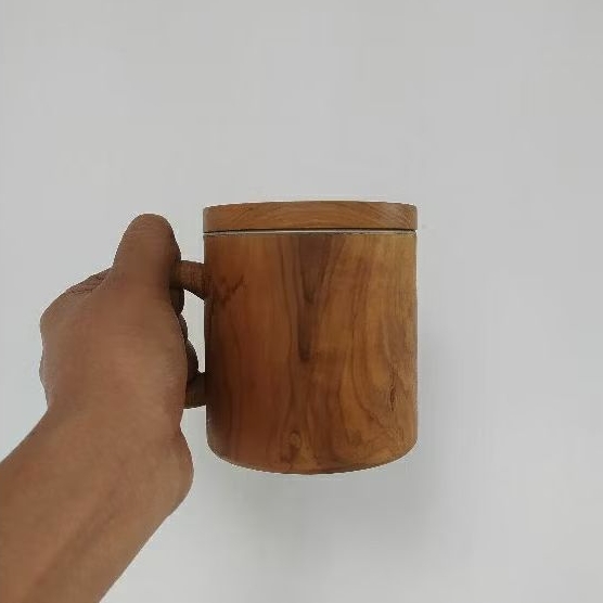 Jual Gelas/Mug/Cangkir kopi, teh dari kayu jati volume 300ml|Hadiah ...