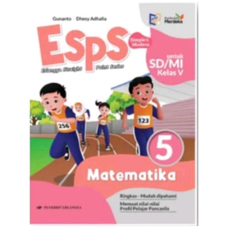 Jual esps buku matematika kelas 5 SD/mi kurikulum merdeka penerbit erlangga | Shopee Indonesia