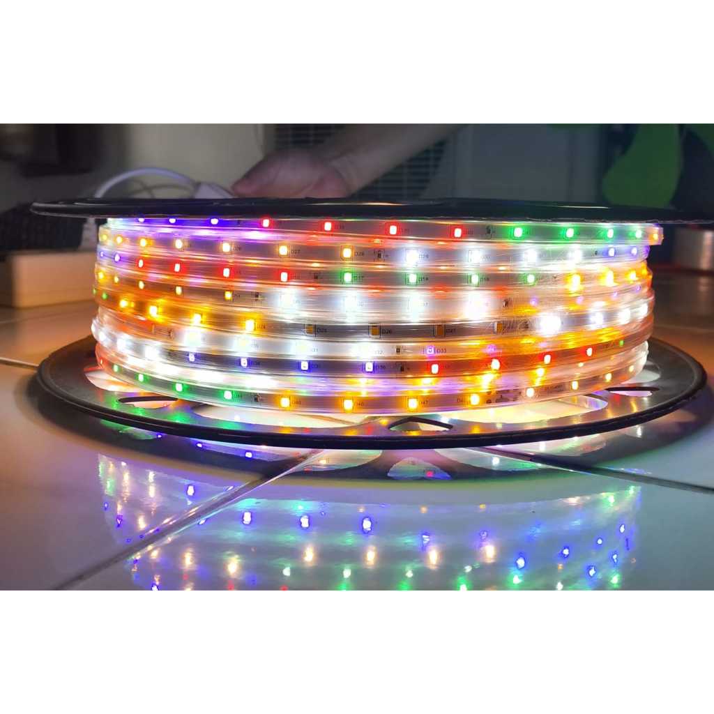 Jual LAMPU LED STRIP SELANG WARNA WARNI MODEL JEPIT 220V / RGB WARNA ...