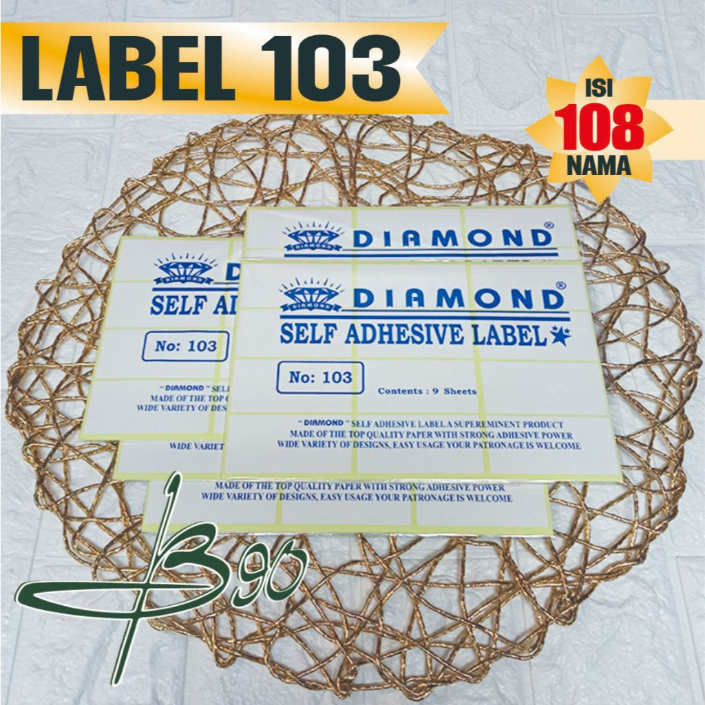 Jual Label Nama 103 Sticker Undangan 3X6,4 cm isi 10 Lembar | Shopee ...