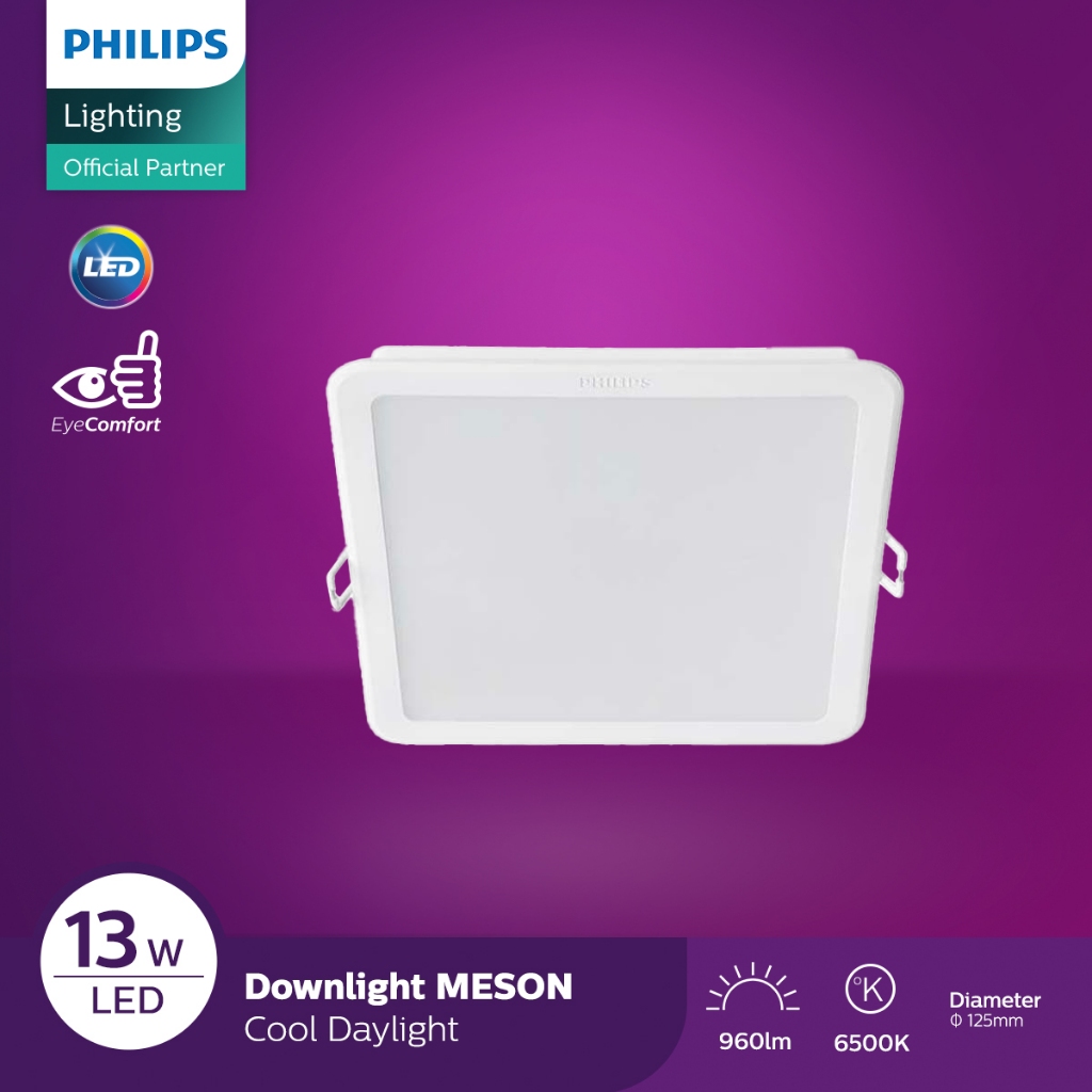 Jual Philips Downlight Kotak Meson 59465 D125 13W Cahaya Putih | Shopee Indonesia