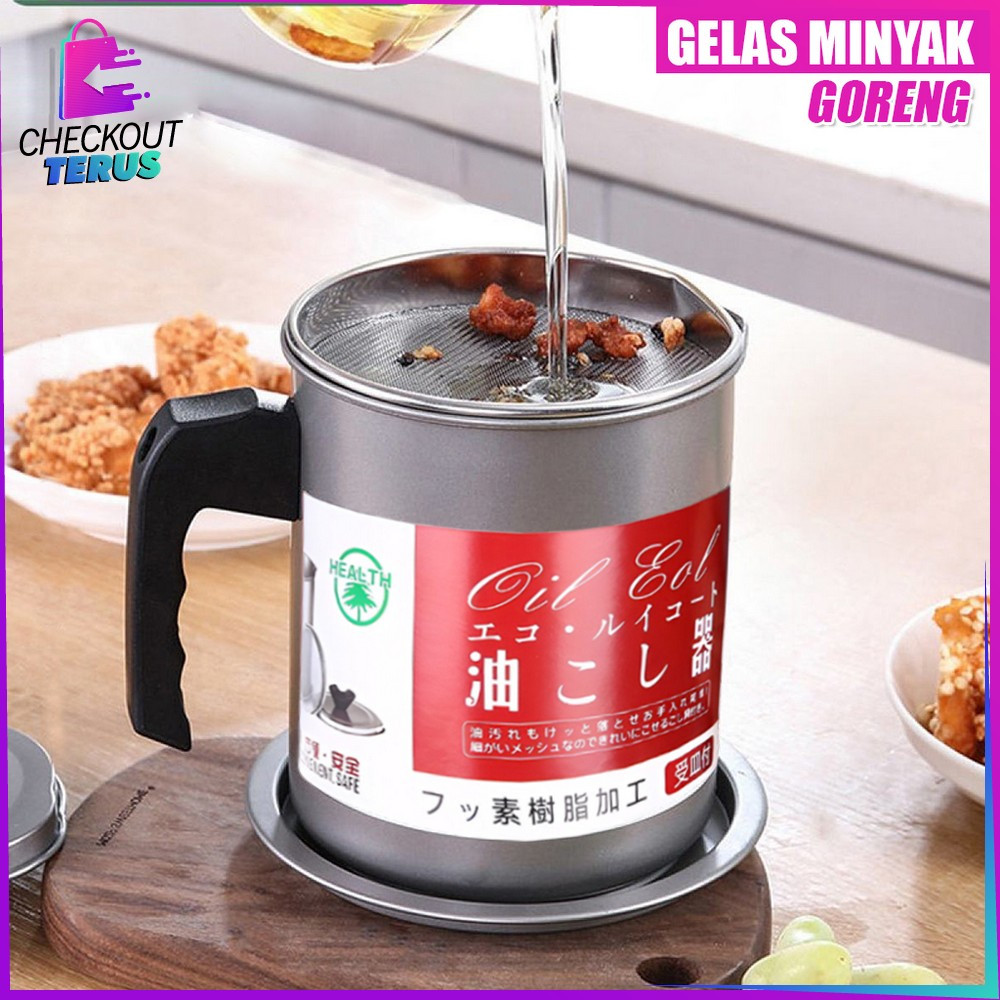 Jual CT C414 Wadah Penyaring Minyak Goreng 1.4 Liter Anti Karat Oil Pot ...