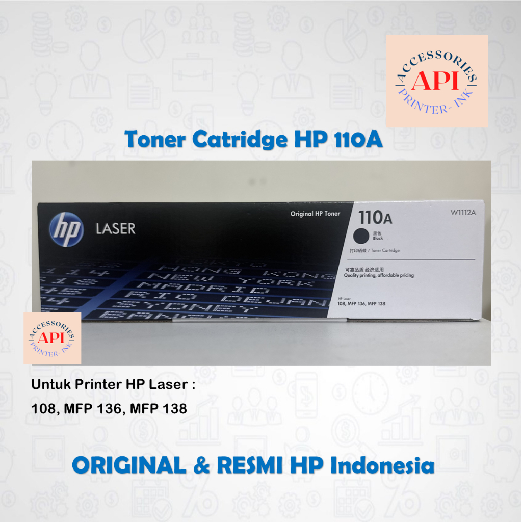 Jual Toner HP 110A W1112A Original Toner Catridge Printer HP Laser 108a 108w MFP 136 MFP 138 ...