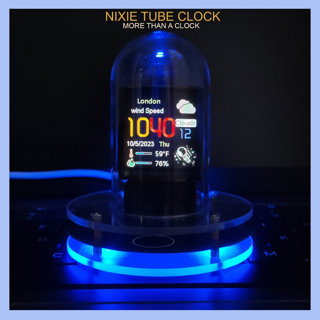 Jual Nixie Tube Clock - Digital Clock Wifi System for Desk Setup | Shopee Indonesia
