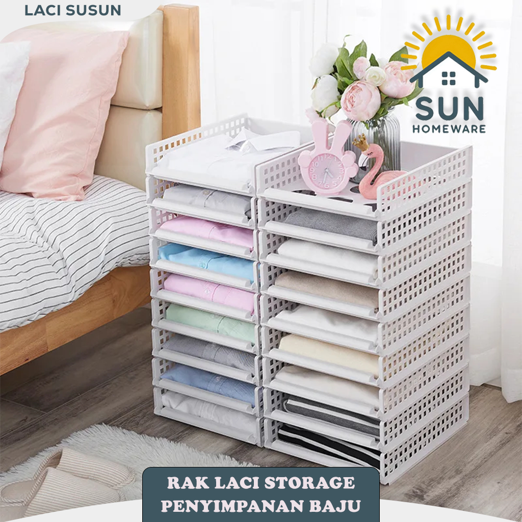 Jual SUN Rak Laci Storage Penyimpanan Barang Rak Baju Tempat Baju Rak ...