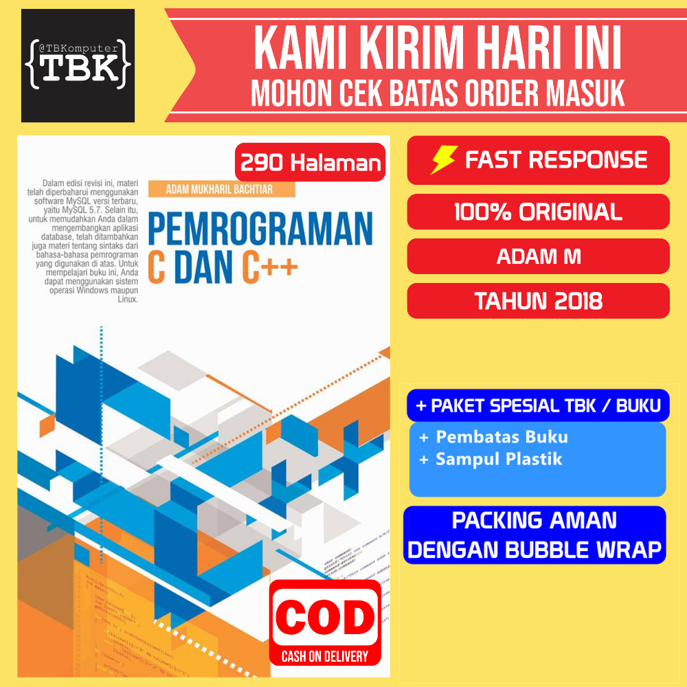Jual BUKU PEMROGRAMAN C DAN C++ ADAM MUKHARIL BACHTIAR REVISI 2 ...