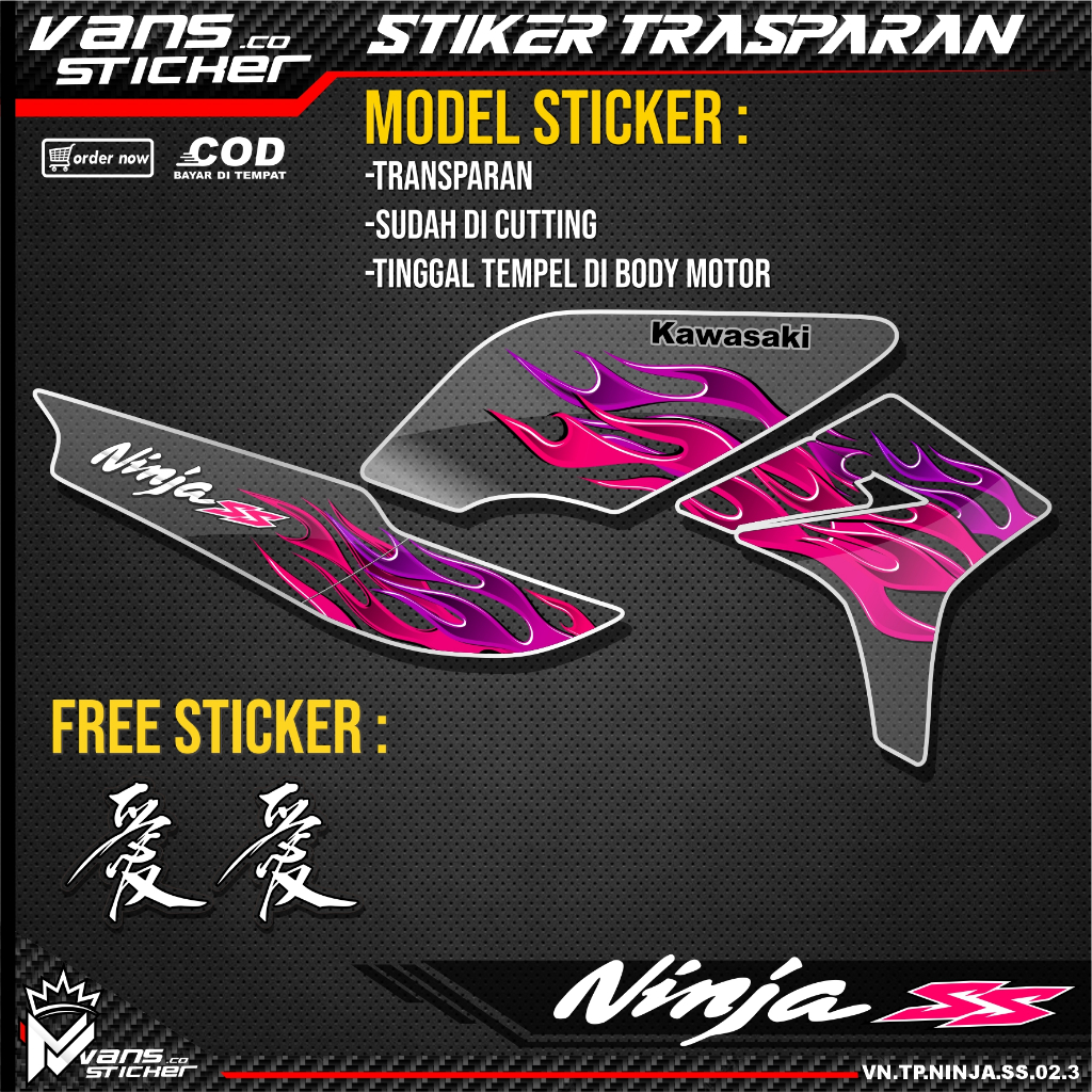 Jual Striping Transparan NINJA SS , R Lis Sticker Variasi Motor ...