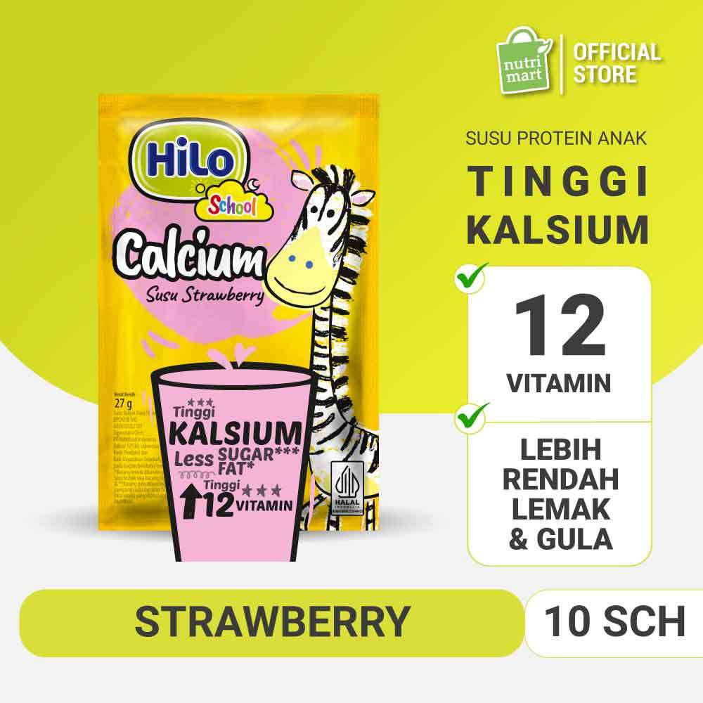 Jual HiLo School Susu Strawberry 10 Sachet - Susu Tinggi Kalsium Lebih ...