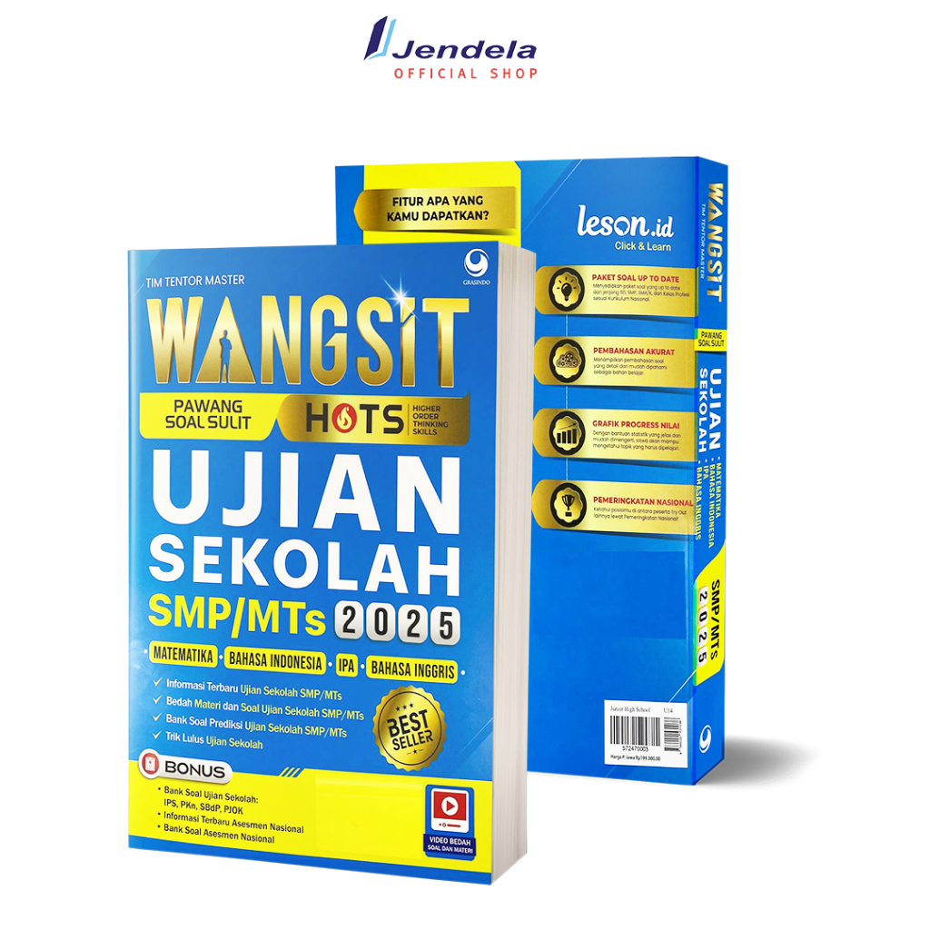 Jual Buku Wangsit Pawang Soal Sulit HOTS Ujian Sekolah SMP / MTS 2025 ...