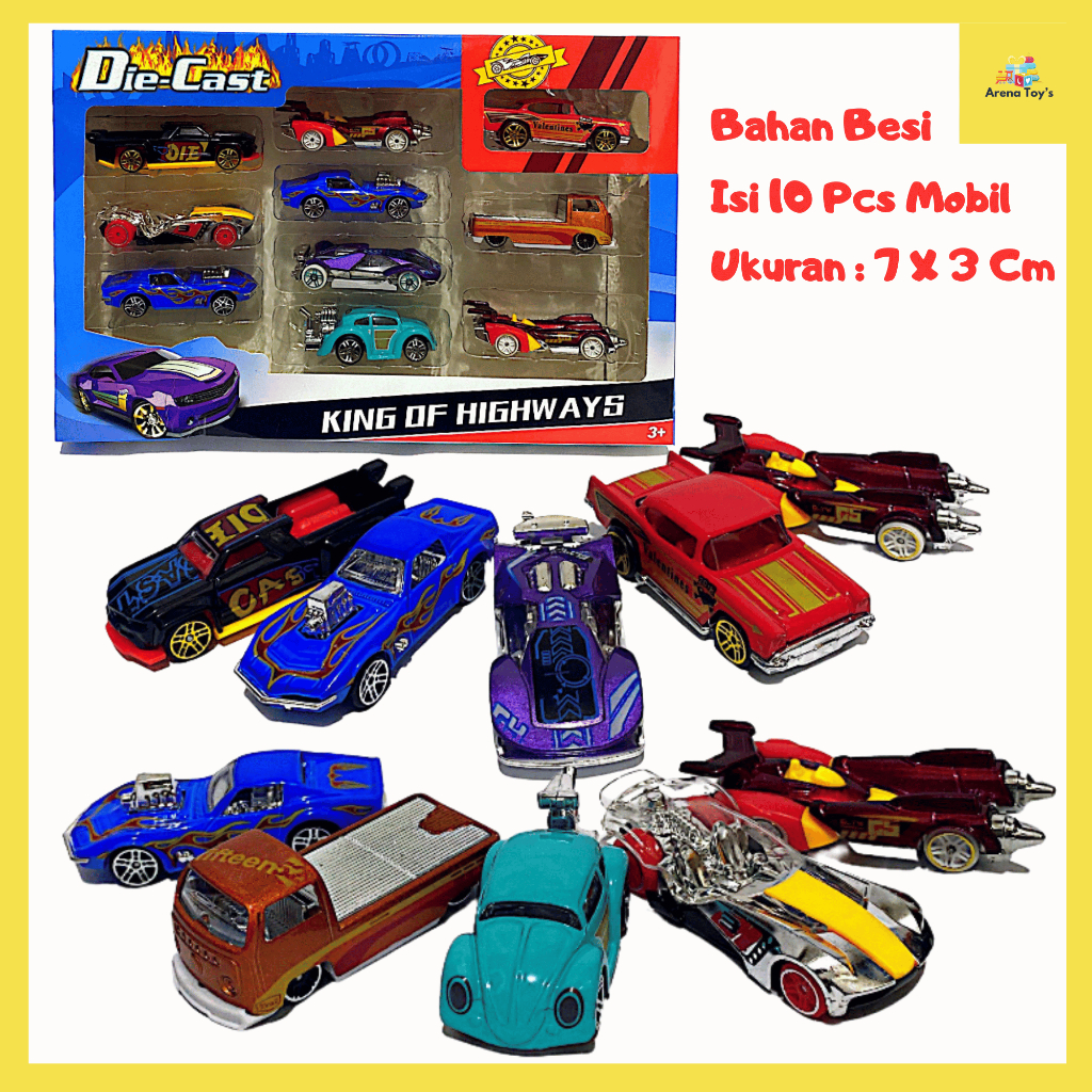 Jual Mainan Anak Mobil Racing Car Diecast Bahan Besi Car Alloy Isi 10 ...