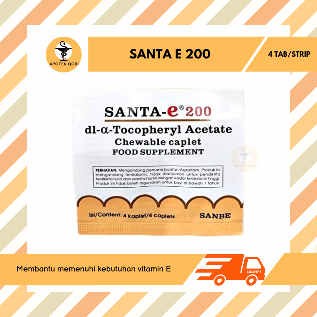 Jual SANTA E 200 STRIP 4 KAPLET KUNYAH RASA MOCCA/VITAMIN E/PROMIL ...