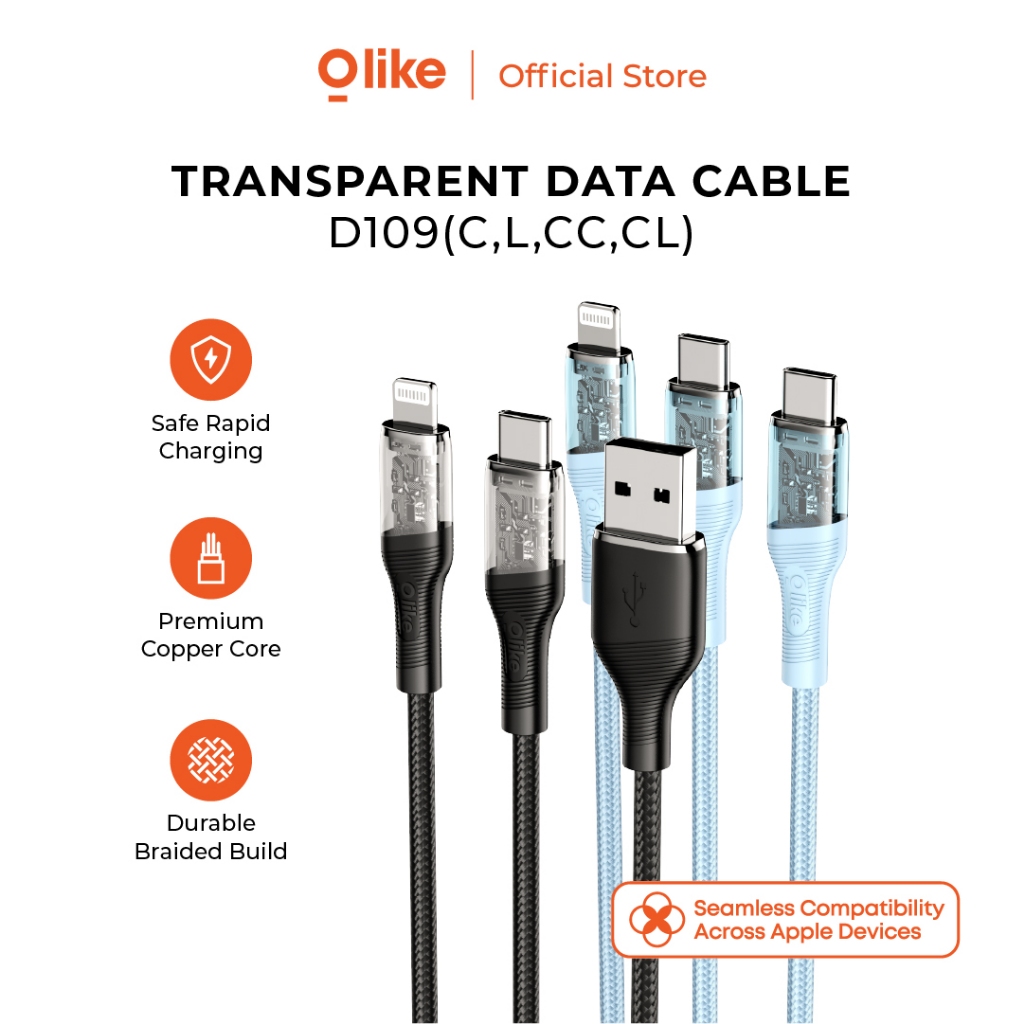 Jual Kabel Data Type C to Type C 60W OLIKE D109 PD C to Lightning 20W ...