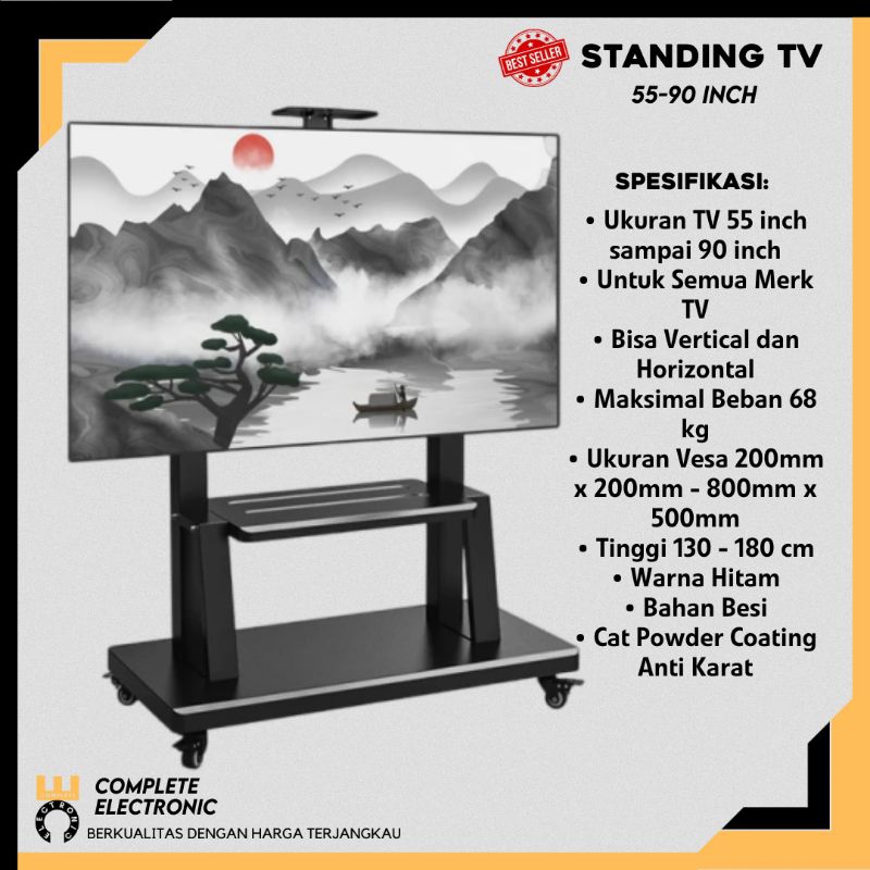 Jual Bracket Stand Braket Standing TV 60 65 70 75 80 85 86 90 98 100 ...