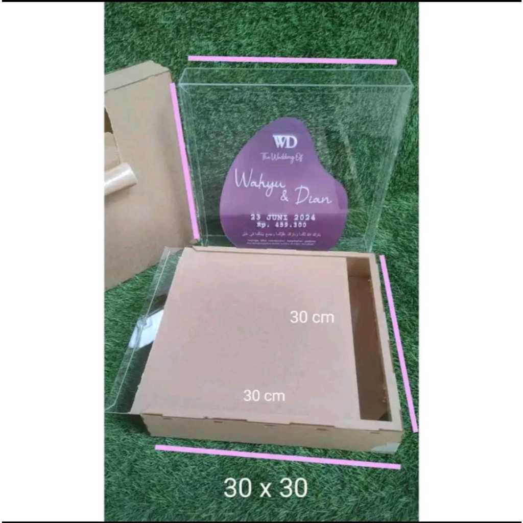 Jual box Akrilik sliding 30x30x6 untuk frame bingkai Mahar/box mahar ...