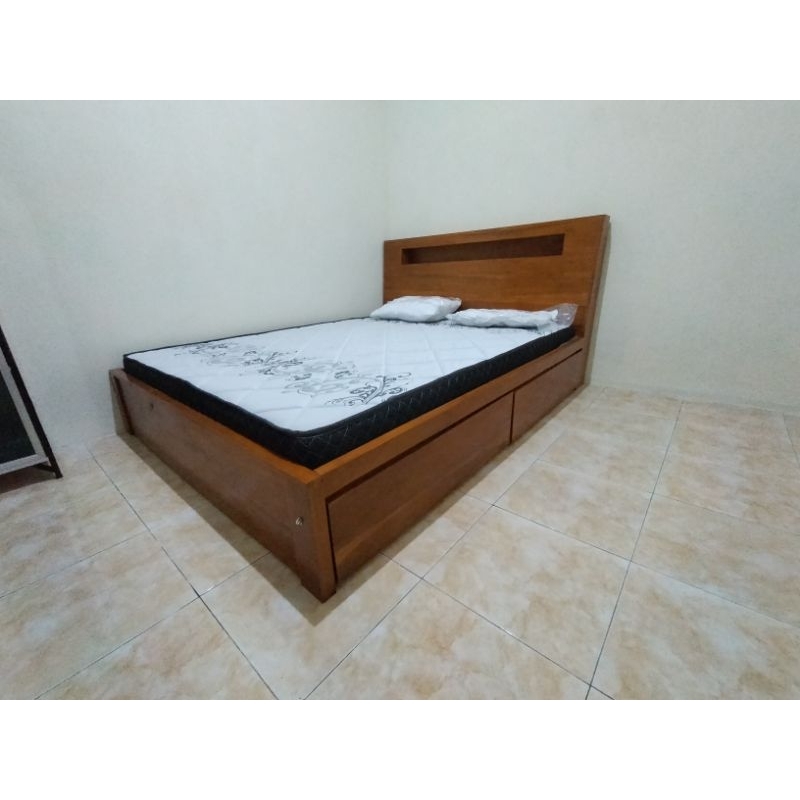 Jual DIPAN RANJANG TEMPAT TIDUR JATI 120X200 | Shopee Indonesia