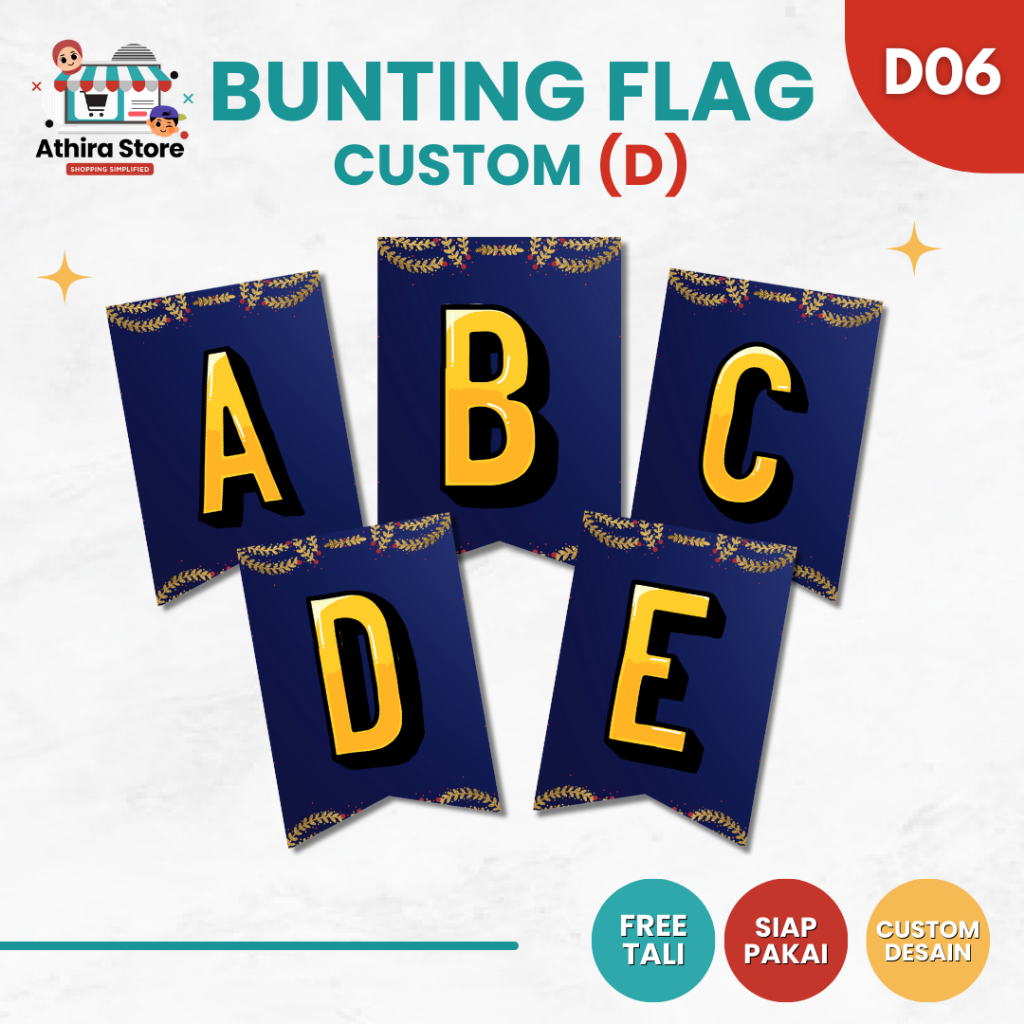 Jual Bunting flag elegan / bunting flag banner custom / bendera nama ...