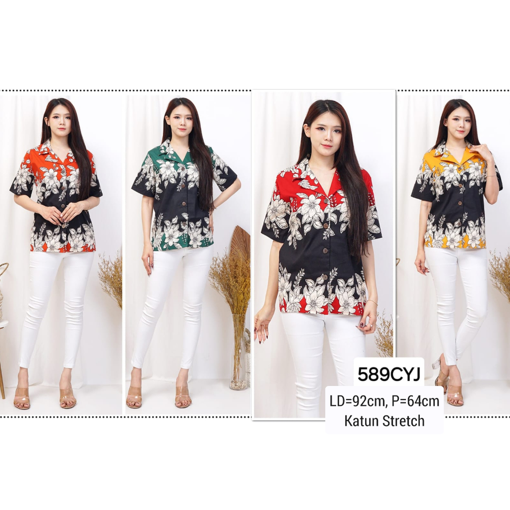 Jual BLOUSE BATIK AILA ATASAN KERJA KANTOR 589 WANITA MURAH BAJU KEMEJA ...