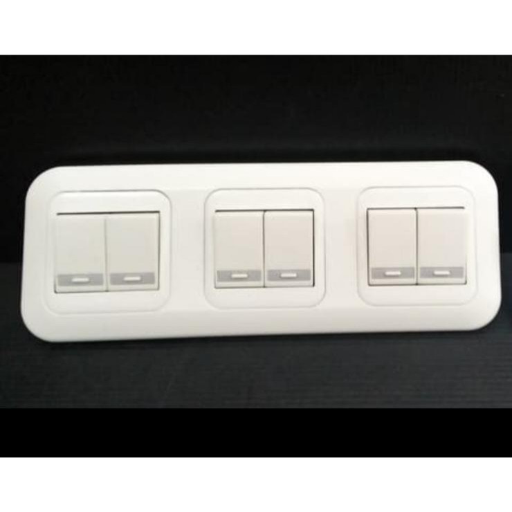 Jual Panasonic saklar 6 Gang Inbow WEJ7823 + 5531 Seri 3 Frame 6 ...