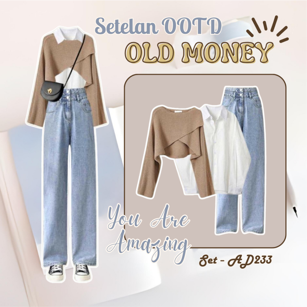 Jual Setelan ootd 3 In 1 One Set Wanita Remaja Kekinian Korean Style Terbaru Outfit Simple Kece ...