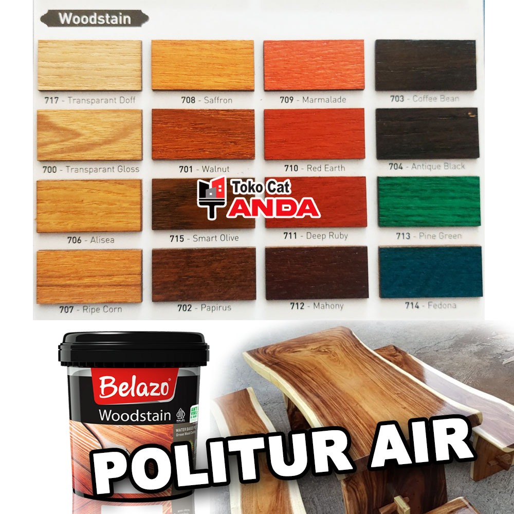 Jual Politur plitur air BELAZO 1L - Belazo Woodstain Waterbased ...