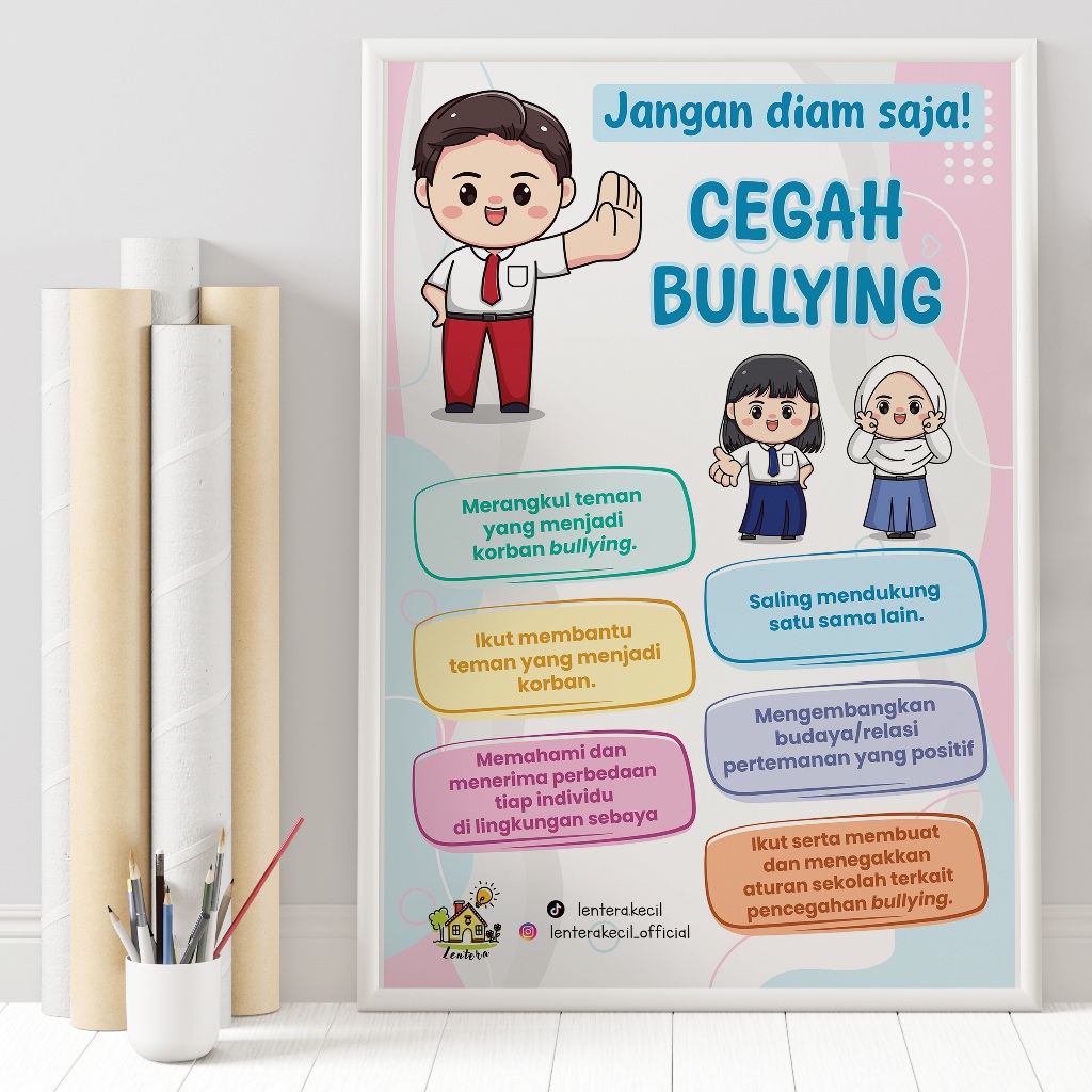 Jual Poster Stop Anti Bullying Perundungan Buli Bully Buly Faktor Dampak Cegah Karakteristik ...