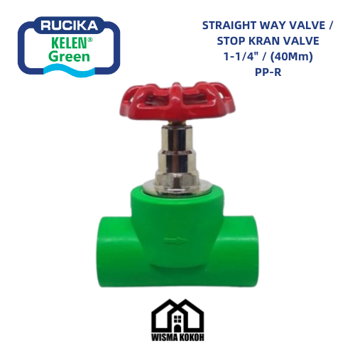 Jual RUCIKA (KELEN GREEN) STRAIGHT WAY VALVE / STOP KRAN VALVE / GATE VALVE PPR 1-1/4" (40Mm ...