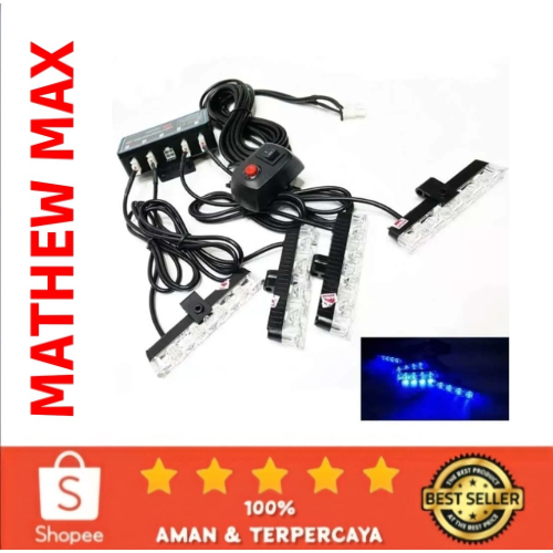 Jual Lampu Led Strobo Grill 4 Titik + Remote | Shopee Indonesia
