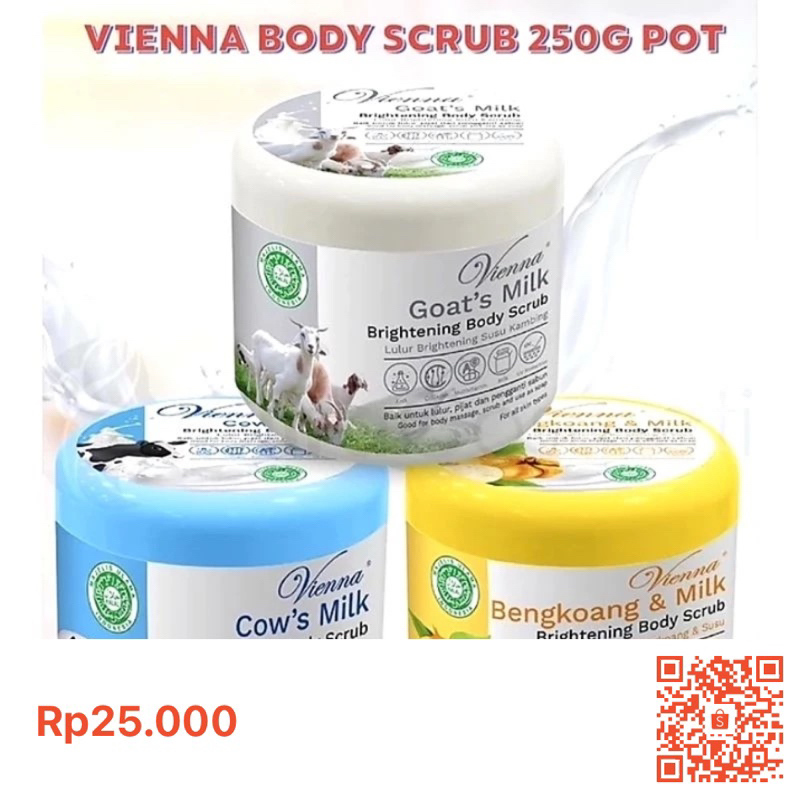 Jual VIENNA Body Scrub 250gr - Kemasan pot BPOM | Shopee Indonesia