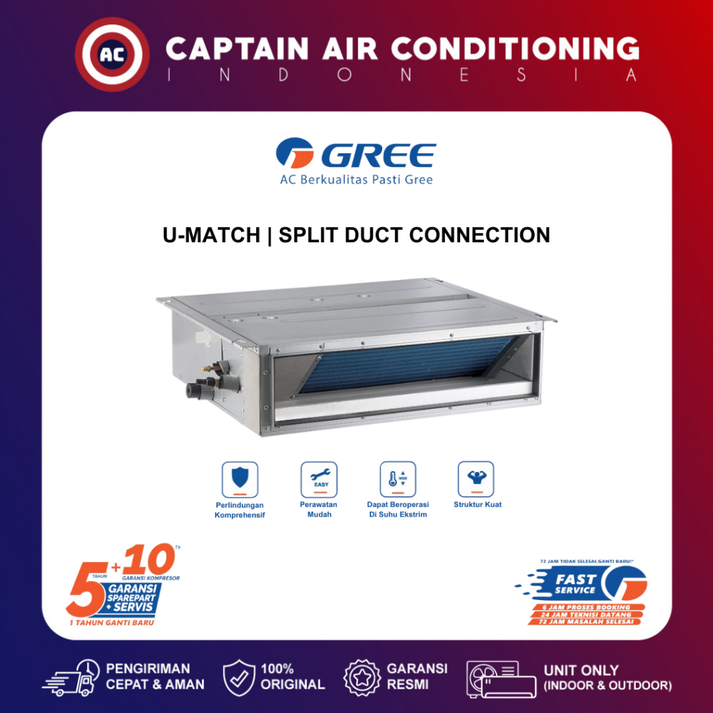 Jual GREE AC Split Duct GU-125PHS/A-K 5 PK | Shopee Indonesia