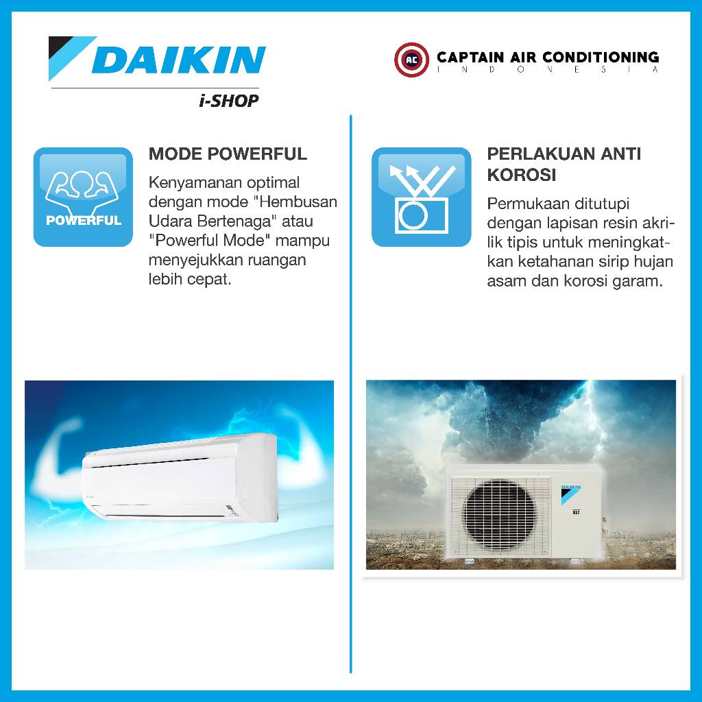 Jual DAIKIN AC Split FTC-15 / FTC15 1/2 PK Standard (Thailand) | Shopee ...
