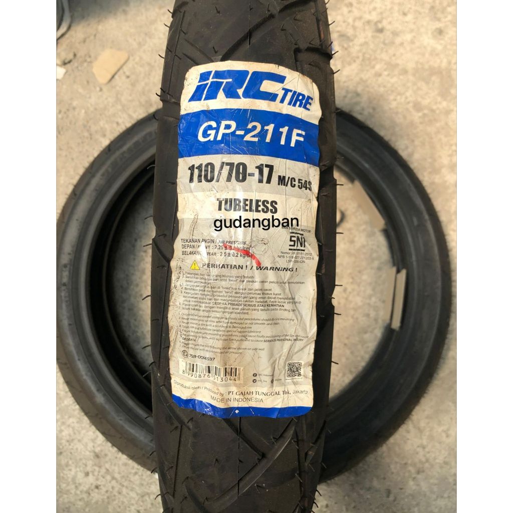 Jual IRC GP211 F 110 70 17 Tubeless Dual Purpose FREE PENTIL Ban luar ...