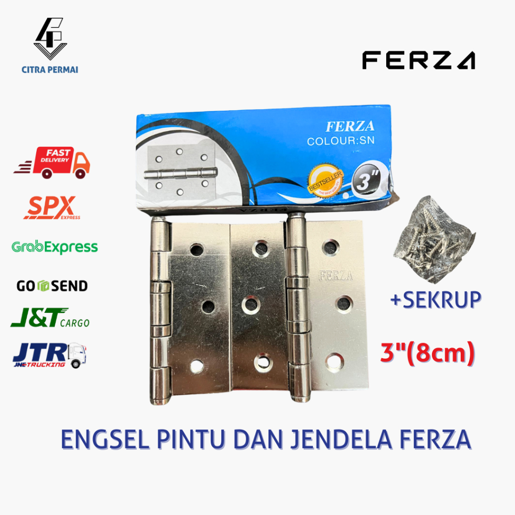 Jual ENGSEL PINTU JENDELA FERZA 3" INCH / ENGSEL PINTU FERZA / ENGSEL ...